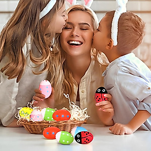 6 Pack Wooden Percussion Musical Easter Eggs Shakers - Colorful Hand-Painted Instruments for Kids, Ideal for Christmas Stocking Stuffers, Birthday Gifts, Easter Day Party Favors, and Spring Crafts