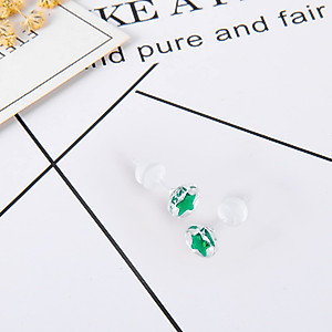 12 Pairs Plastic Earrings for Sensitive Ears, Plastic Post Stud Earrings, Star Heart Birthstone Cubic Zirconia CZ Stud Earrings for Women (Star 3mm)
