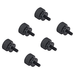 Favordrory 6#-32 Anodized Aluminum Thumbscrews, Computer Case Thumbscrews, Thumb Screws, Black, 10 PCS