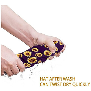 Babrukda 2 Pieces Set Sloth Tropical Cactus Print Hats for Women Men Cap with Sweatband Adjustable Tie Back Hats Head Hair Cover for Housework Painting Decoration Travel