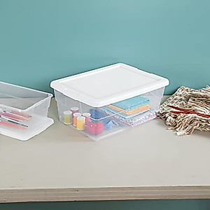 Sterilite 16 Quart Multipurpose Clear Plastic Stacking Storage Container Box with Secure Latching Lid for Home or Office Organization, 108 Pack