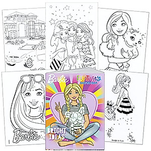 Barbie Funtivity Dot-to-Dot Activity & Coloring Book Set for Kids Toddlers - Set of 2 Books 'Bright Ideas' & 'Strong Bond'