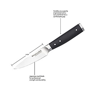 KitchenAid Gourmet 9cm / 3½ Inch Peeling Knife, Sharp High-Carbon Japanese Steel