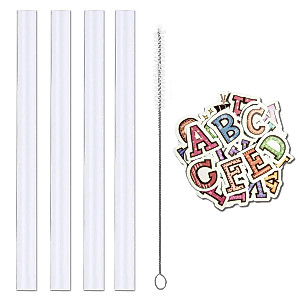 Miracredo 4 PCS Straws compatible with CamelBak Eddy+ Stainless Steel Bottle 32oz, Different Size Straw for Camelbak, Plastic Straw with Straw Brush (8.1''(Fits 32oz Stainless Steel Bottle))