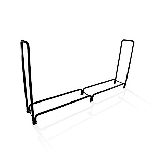 BACKYARD EXPRESSIONS PATIO · HOME · GARDEN 913559 8ft Outdoor | Heavy Duty Log Firewood Storage Rack Holder, Durable Tubular Steel, Easy Assembly, Holds (1) Face Cord of Fire Wood, Black