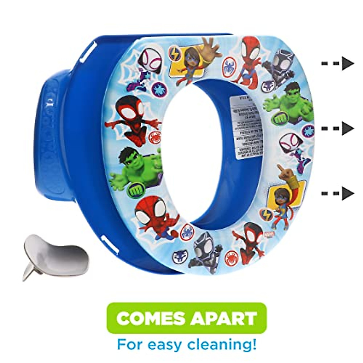 Spidey and His Amazing Friends "Team Up" Soft Potty Seat and Potty Training Seat - Soft Cushion, Baby Potty Training, Safe, Easy to Clean