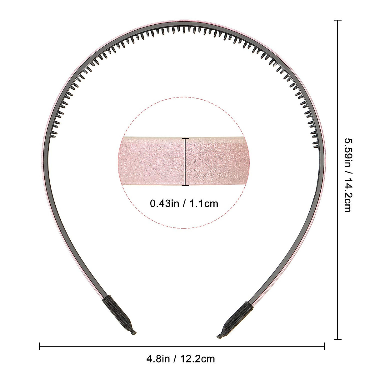 WILLBOND 6 Pieces Skinny Leather Covered Headband Plastic Skinny Headband Hair Loop Clasp Hairbands Solid Simple Headband for Women(1.1 cm,Lustrous Pink, Rose Red, Blue, Gold, Silver and Grey)