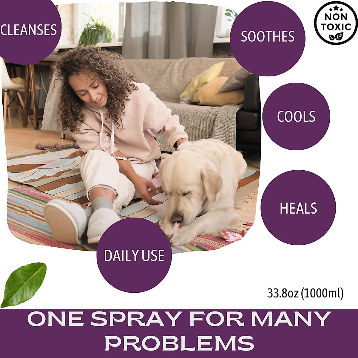 Reboot Colloidal Silver Skin Care Spray, Natural Relief for Dogs, Cats & Horses - Soothes Pet Wounds, Itches, Allergies, Non-Sting, Deodorizes, Safe for All Ages (33.8oz)