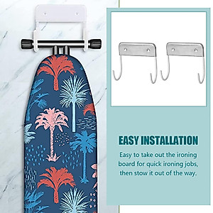 Zerodeko 2pcs Ironing Board Hanger Sundries Hook Irons Storage Hanger Irons Storage Holder Multi-Function Irons Rack Hanging Rack Multi-Function Hook Household Hooks Sturdy Irons Hook