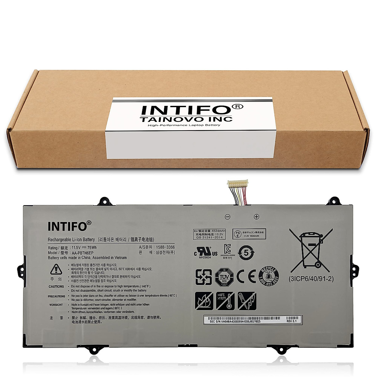 INTIFO 75Wh AA-PBTN6EP Laptop Battery Compatible with Samsung Notebook 9 900X3T 900X5T 930XBE 950XBE NP900X3T NP900X5T NP950XBE NT900X3T NT900X3U NT900X5T NT900X5U NT900X5V NT950XBE Series