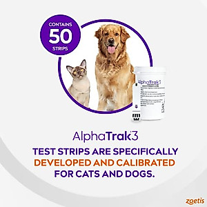 AlphaTrak 3 Test Strips for Use with AlphaTrak 3 Blood Glucose Monitoring System for Cats and Dogs, 50 Test Strips