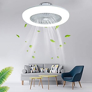 TFCFL 22 Inch Ceiling Fan with Light and Remote Control,Dimmable Modern LED Semi Flush Mount Light Fandelier,Enclosed Ceiling Fan,Quite Motor,for Home Living Room