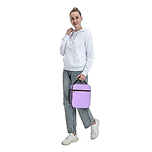 TEIKKIOP Lavender Purple Lunch Bag for School Office Washable Thermal Picnic Box for Kids Girls Women Adults Reusable Insulated Cooler Meal Pail