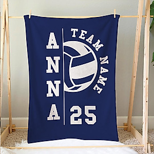 OhaPrints Personalized Volleyball Fleece & Sherpa Blanket, 30X40 50X60 60X80 Cozy Fuzzy Throw, Soft Plush Fluffy Throw for Tv Sofa Couch - Gift for Girl, Daughter, Girlfriend, Volleyball Team