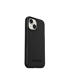 OtterBox iPhone 13 Symmetry Series+ Case - Black , ultra-sleek, snaps to MagSafe, raised edges protect camera & screen