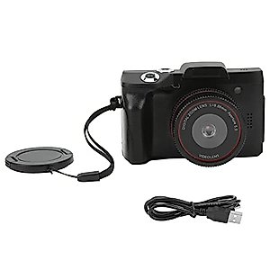 Digital Camera Vlogging Camera Video Camera, 1080P 16MP 16X Zoom Rechargeable Compact Camera with Loop Recording, 2.4 Inches LCD Screen, for Beginners Learners Kids