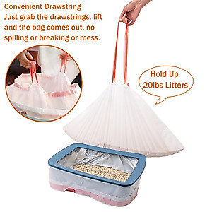 Jumbo Cat Litter Box Liners with Drawstring, 24 Count Extra Thick and Durable Litter Box Liner Bag Disposable Waste Bags for Home/Kitchen Trash Cans (36" x 18")