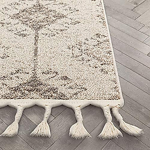 Well Woven Loop-De-Loop Concetta Moroccan Trellis Beige Kilim-Style 3'11" x 5'10" Area Rug