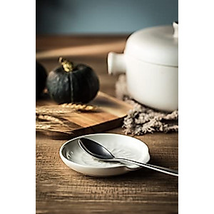 Porcelain Spoon Rest with Drip Tray for Multiple Utensils, Cooking&Large Stove Spoon Holder