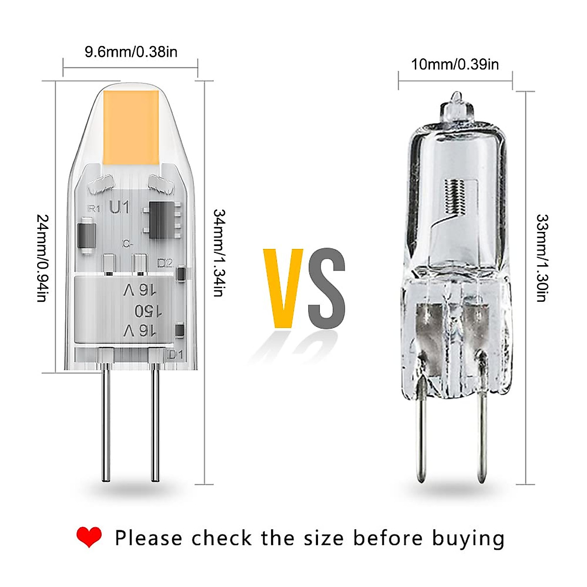 YUIIP No Flicker Led G4 Bulb Bi-Pin Base 2700K Warm White Light Bulb, Dustproof 12v 10W Halogen Replacement (2rd Generation Shockproof AC/DC Lamp) for Landscape RV 10 Pack