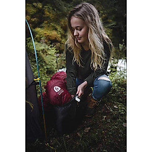 Sierra Designs Cloud 20 Degree DriDown Sleeping Bag Ultralight Zipperless Down Sleeping Bag for Backpacking and Camping - Regular