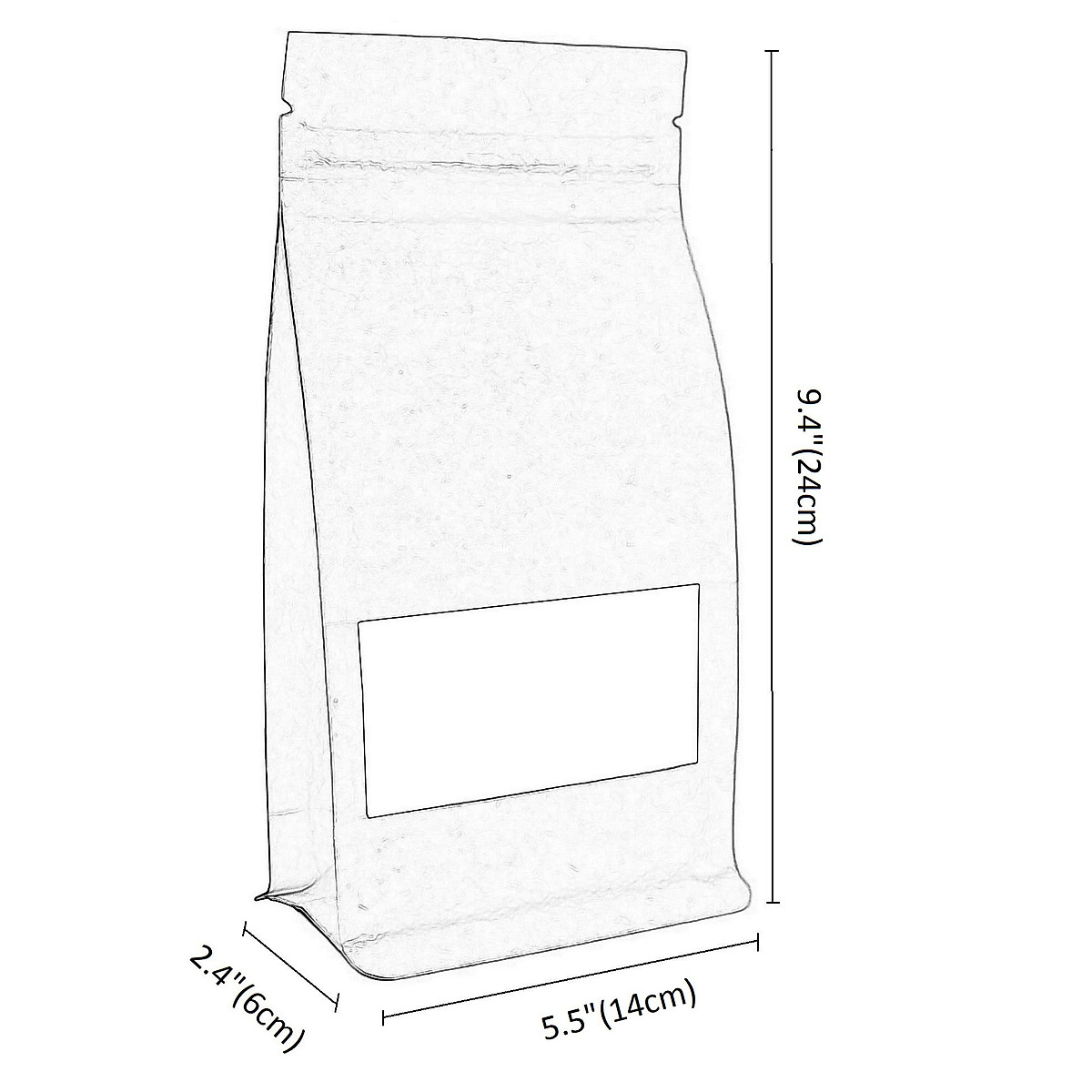 Couga Mall 50 PCS Universal Kraft Paper Packing Bag, Zip Lock Stand Up Storage Pouch Package Bag With Clear Window for Storing Snacks, Beans, Seeds and Tea Leaves(5.5"*9.4")