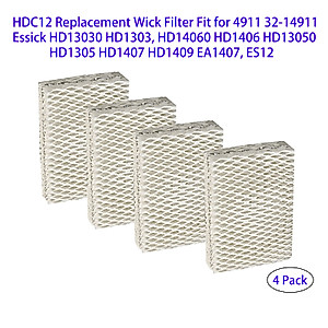 HOMFILBIT HDC12 Humidifier Replacement Wicks Filter Fit for Air-Care 4911 32-14911 Essick HD13030 HD1303 HD14060 HD1406 HD13050 HD1305 HD1407 HD1409 EA1407 ES12 Humidifiers (4 Pack)