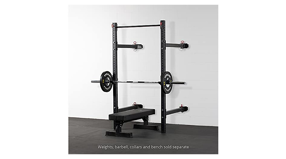 Titan Fitness X-3 Folding Powerrack - Space Saver Solution
