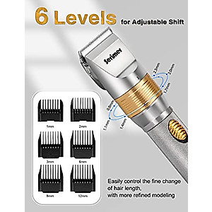 serimer Dog Clippers for Grooming, Professional 15V Heavy Duty Dog Shaver Grooming Kit,Pet Hair Trimmer for Thick Coats,Low Noise Dog Grooming Shears with Guard Combs Brush for Dogs Cats and Animal