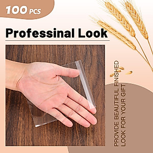 YunKo 100PACK Self Sealing Cellophane Bags Clear Cookie Bags for Gift Giving Treat bags for Packaging Cookies, Candy, Gifts(4x4 Inch)