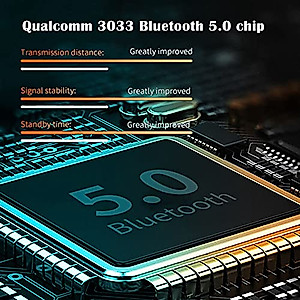 Loluka Bone Conduction Bluetooth Headphones V5.0 with Waterproof Microphone Stereo Bluetooth Headset Open Ear Wireless Headphones Sport Sweatproof for Running Driving Hiking Bicycling