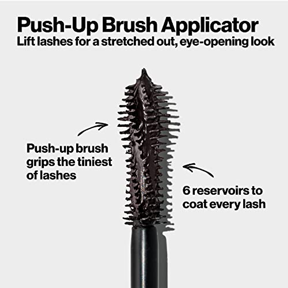 Revlon So Fierce! Eyes Wide Open Mascara with Push-up Brush, For Volumizing & High Lifting Eyelashes, Smudge-proof, Flake Resistant, 102 Black, 0.24 fl oz.