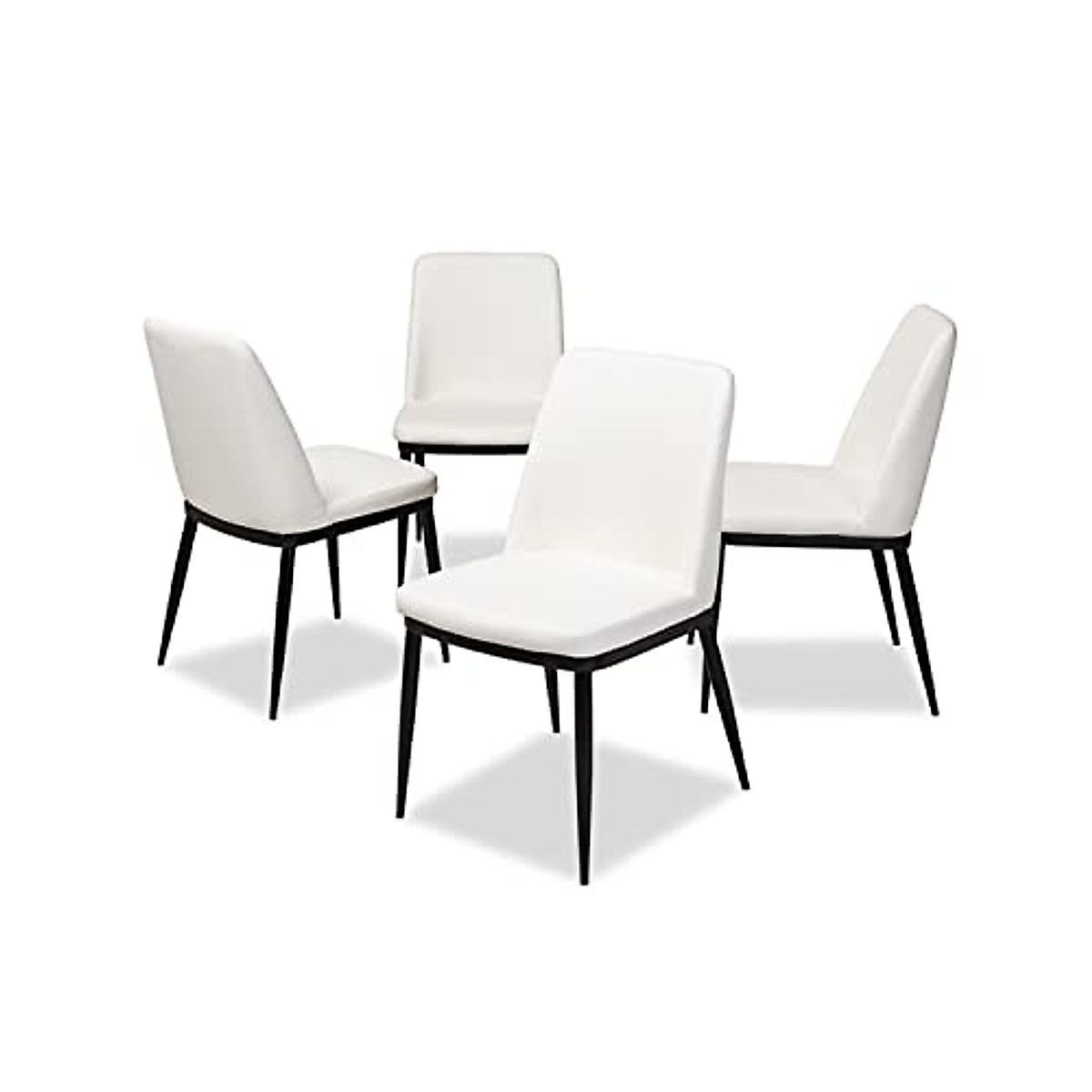 Baxton Studio Darcell Modern and Contemporary White Faux Leather Upholstered Dining Chair