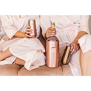Vinglacé Wine Bottle Chiller- Portable Champagne Insulator- Stainless Steel Wine Cooler Sleeve, Rose Gold