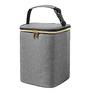 Teamoy Breastmilk Cooler Bag, Baby Bottles Bag for up to 4 Large 9 Ounce Bottles, Perfect for Working Mom Mother, (Bag ONLY), Gray
