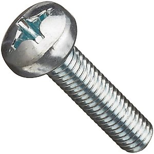 Small Parts Class 4.8 Steel Machine Screw, Zinc Plated Finish, Pan Head, Phillips Drive, Meets DIN 7985, 6mm Length, M2.5-0.45 Metric Coarse Threads (Pack of 100)