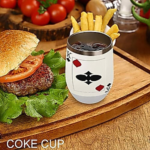 OPTKSNCU 304 Stainless Steel Insulated Cup with Lid, Spades K Poker Print Durable, And Easy to Clean – Ideal for Home, Office, And Gift Giving