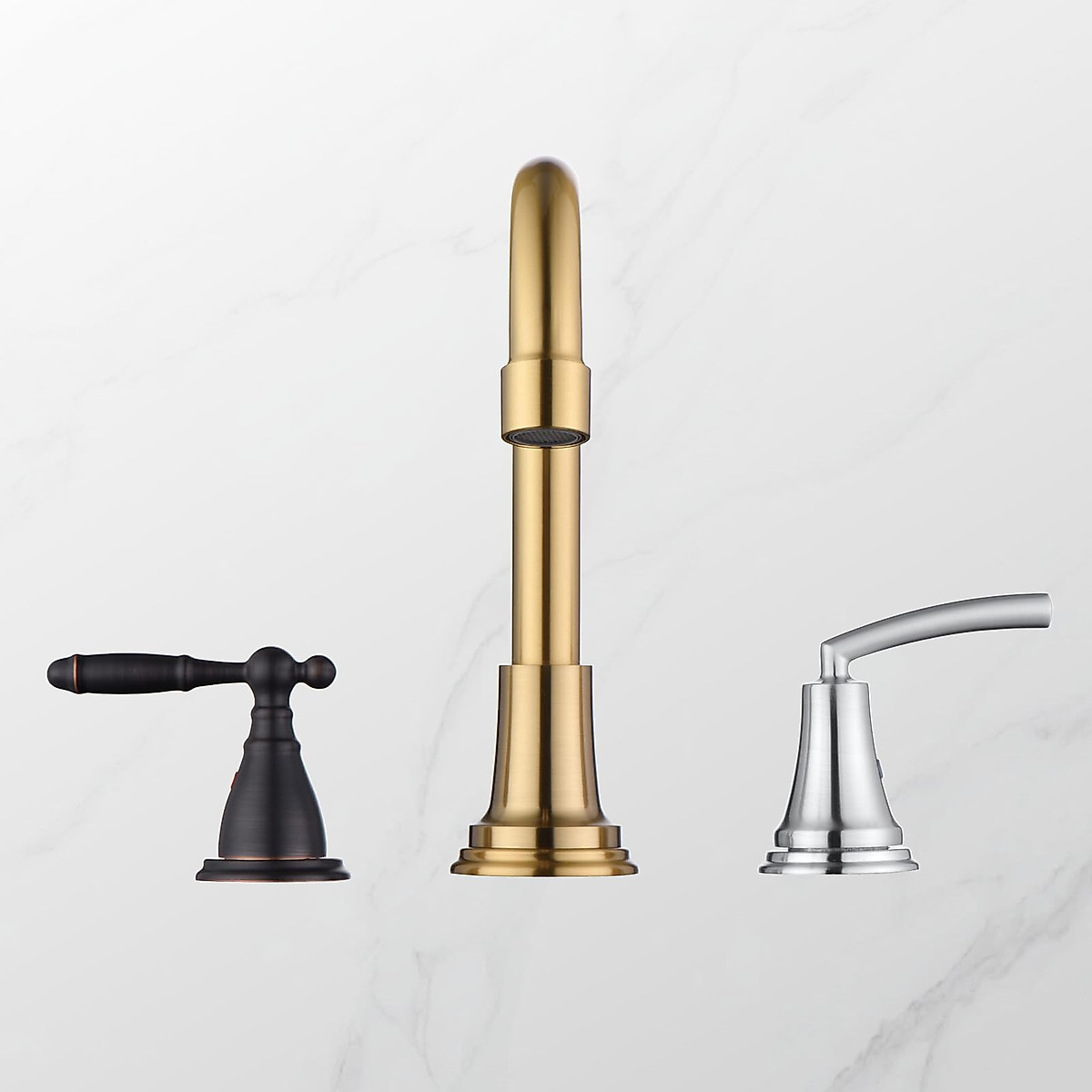 RKF Faucet- Replacement Lever Handles with Valve Faucet Accessory Faucet Parts Faucet Kit Brushed Nickel B023