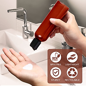 30 Pieces 6.8 oz Amber Empty Plastic Bottles Lotion Bottles Squeeze Refillable Containers with Flip Cap Empty Shampoo Bottles Travel Squeeze Bottle for Lotions Liquid Body Soap Conditioner Creams