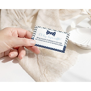 Bow Tie Diaper Raffle Tickets, Boys Baby Shower Games for Prizes, Baby Shower Diaper Raffle Invitation Insert Cards, 25 Pack