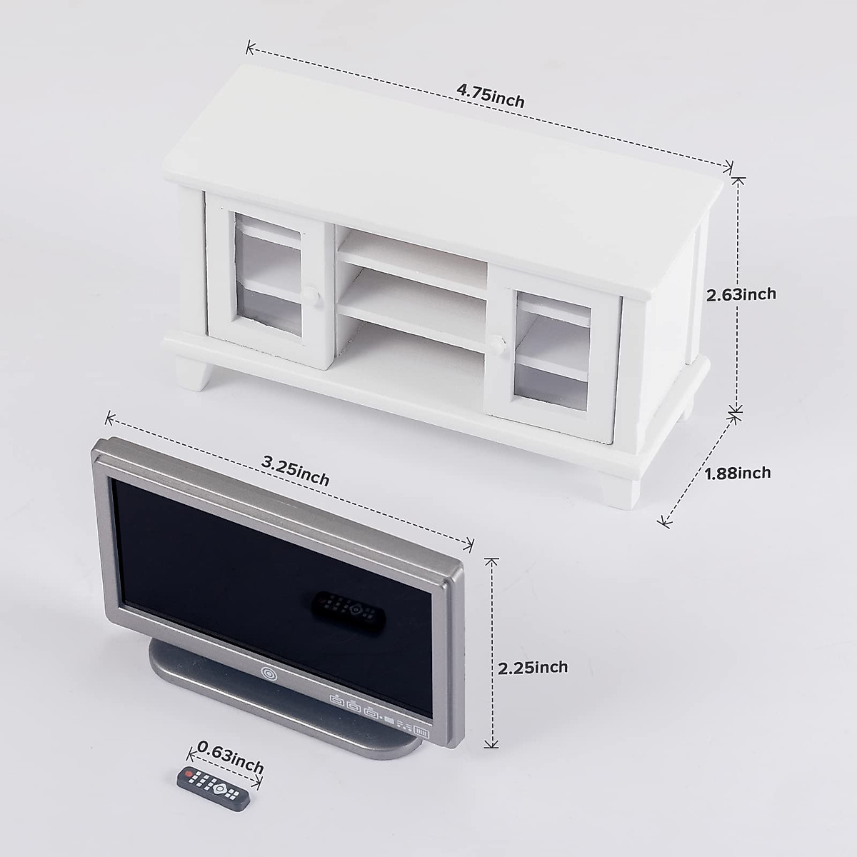 SAMCAMI Dollhouse Furniture 1 12 Scale - Doll House Furniture Toys for Dollhouse Living Room - Miniature Furniture Incl Mini TV Toy and TV Cabinet