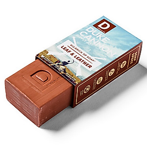Duke Cannon Supply Co. Big Ass Brick of Soap Bar for Men Leaf + Leather (Amber & Woodsy Scent) Multi-Pack - Superior Grade, Extra Large, Masculine Scents, All Skin Types, Paraben-Free, 10 oz (6 Pack)