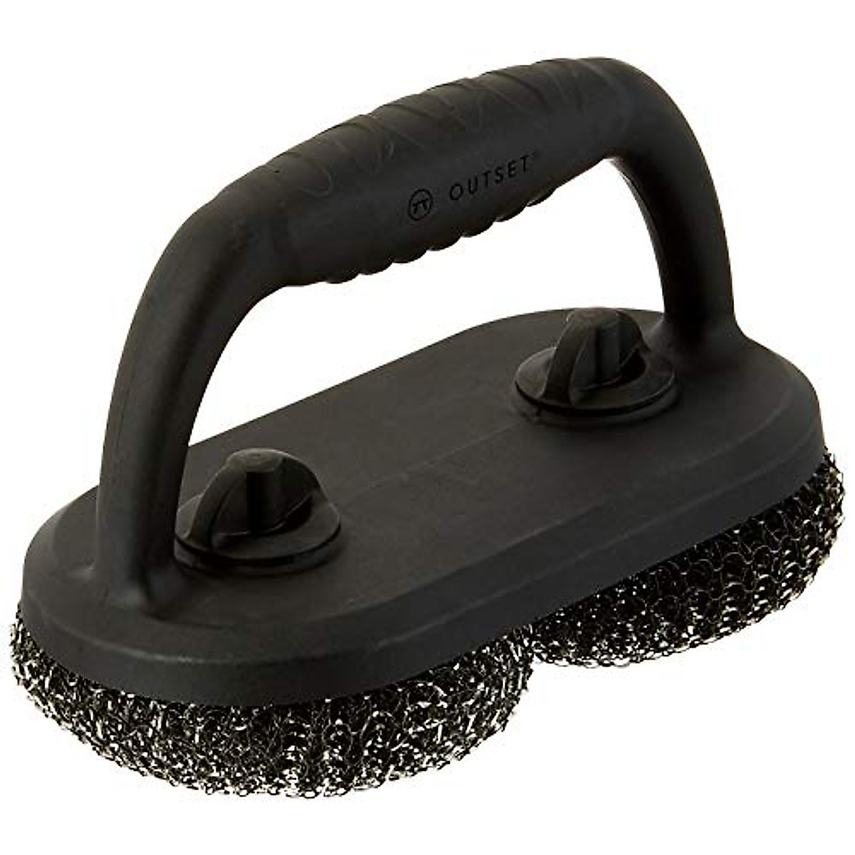 Outset 76226 Short Handle Mesh Scrubber Grill Brush, Black