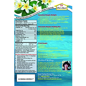 Hawaii's Best Hawaiian Haupia 2 Pack - Hawaii's Best Luau Pudding Squares 8 oz (16 oz total) - Luau Pudding Squares for Haupia Pudding, Haupia Pies and Cakes