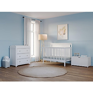 Child Craft Scout 4-in-1 Convertible Crib, Baby Crib Converts to Day Bed, Toddler Bed and Full Size Bed, 3 Adjustable Mattress Positions, Non-Toxic, Baby Safe Finish (Matte White)