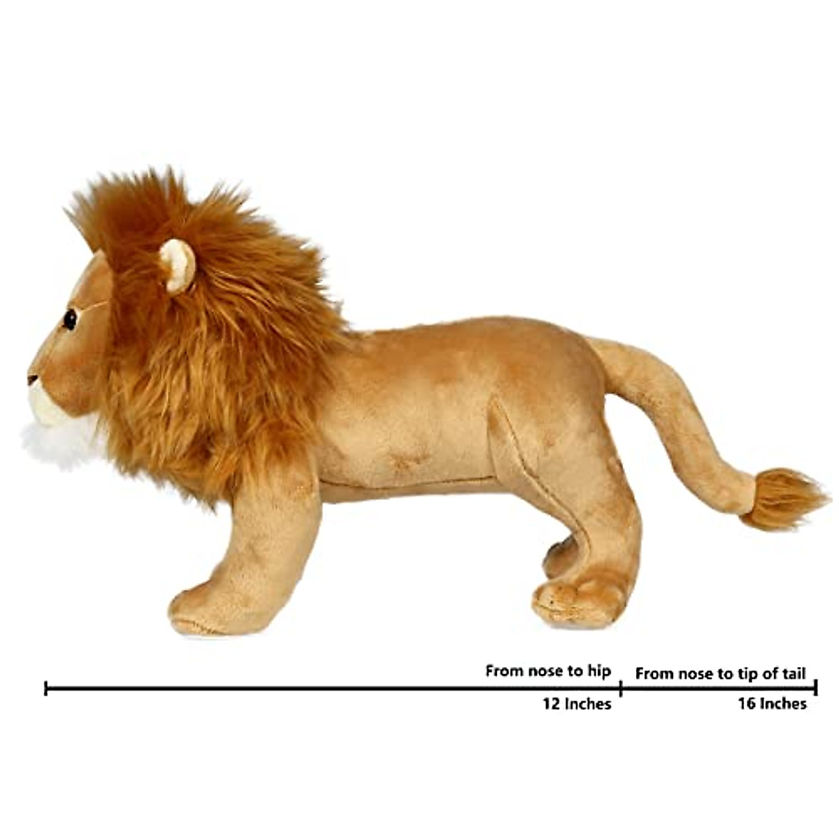 Ice King Bear Lion Stuffed Animal, Lifelike Plush Toy, 12 Inches Length