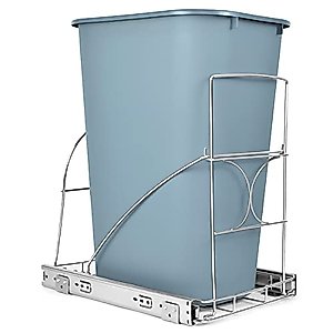 Aismio Pull Out Trash Can Under Cabinet, Kitchen Adjustable Sliding Waste Bin Frame, Cabinet Garbage Can Pull Out for Kitchen Under Counter, Trash Can Not Included