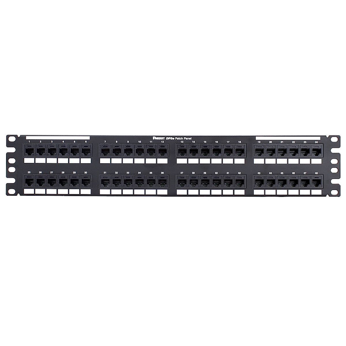 Panduit DP485E88TGY Category-5E 48-Port Flat Punchdown Patch Panel, Black