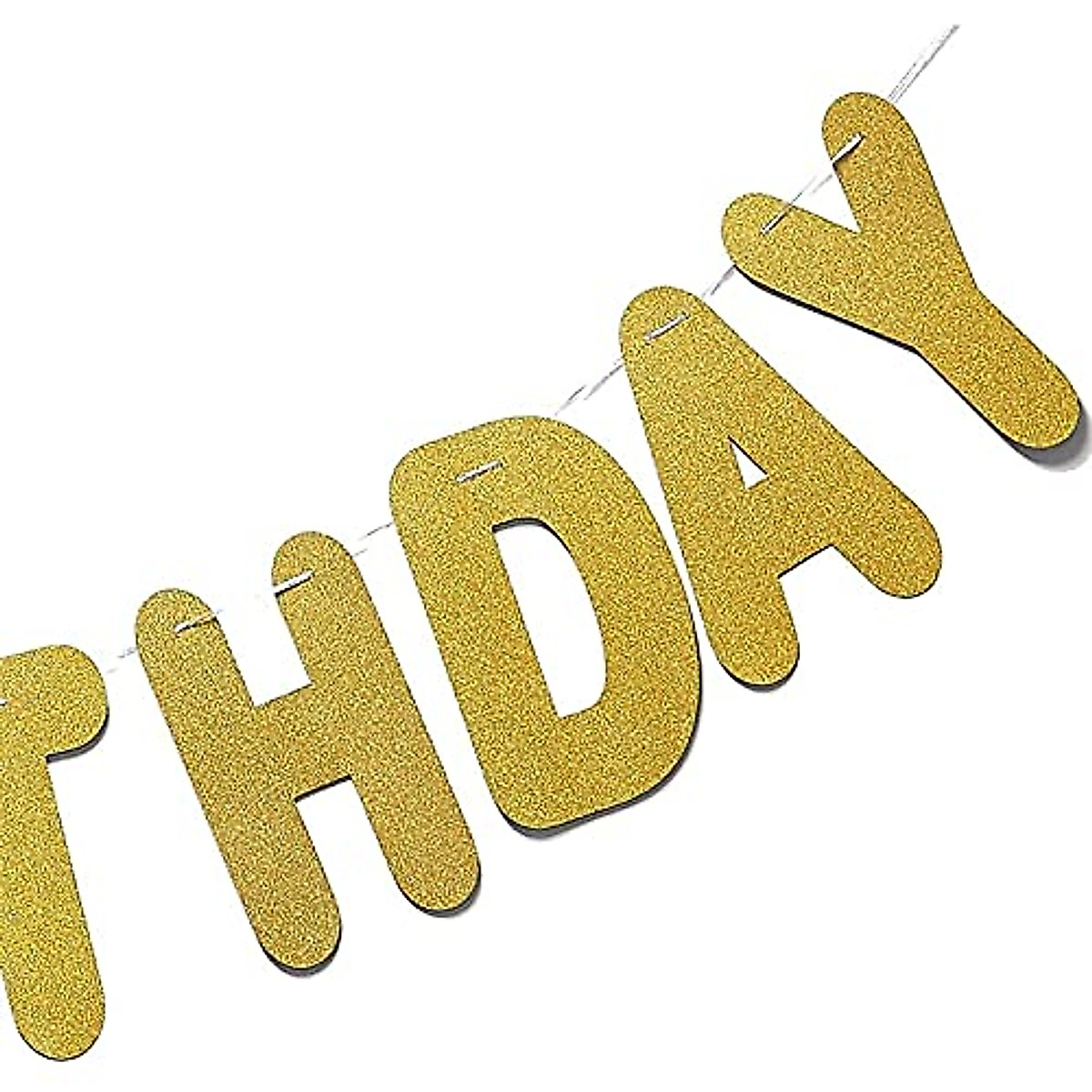 Happy Birthday String Banner, Party Supplies (Gold, 10.25 In x 10.5 ft)