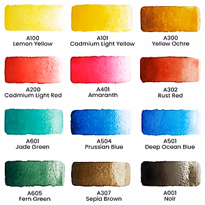 Arteza Watercolor Painting Art Set, Watercolor Half-Pans and Foldable Canvas Paper Bundle,DIY Kit, Art Supplies for Artists & Hobby Painters